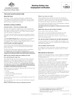 1263 - Working Holiday Visa. 1263 - Working Holiday Visa - Fill and ...
