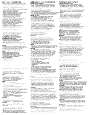 Fillable Online scout rank requirements tenderfoot requirements second ...