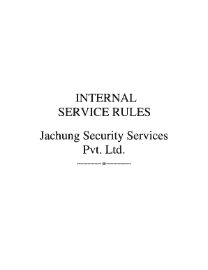 Fillable Online Internal Service Rule of Jachung Security Services Pvt ...