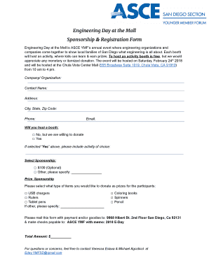 Fillable Online Engineering Day at the Mall Sponsorship & Registration ...
