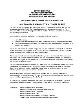 Fillable Online INDUSTRIAL WASTEWATER PERMIT APPLICATION FINAL VERSION ...