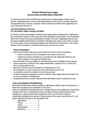 Fillable Online National Rifle and Pistol Match 2018 - Marine Corps ...