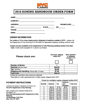 Fillable Online Zoning Handbook Order Form 2018. 2018 Zoning Handbook ...