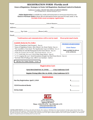 Fillable Online REGISTRATION FORM- Florida 2018 - AEP Connections Fax ...