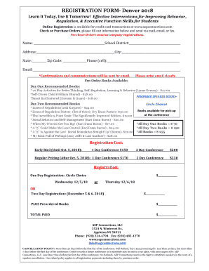 Fillable Online REGISTRATION FORM- Denver 2018 - AEP Connections Fax ...