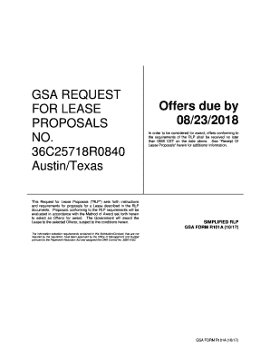 Fillable Online GSA FORM R101A. GSA REQUEST FOR LEASEPROPOSAL Fax Email ...