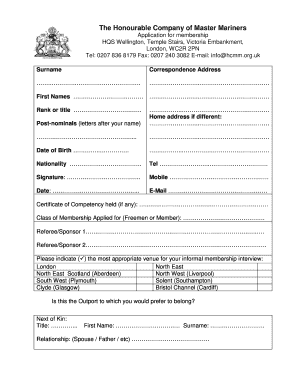 Fillable Online hcmm org the application form can be downloaded here ...