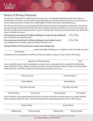 Fillable Online Our practice is dedicated to maintaining the privacy of ...