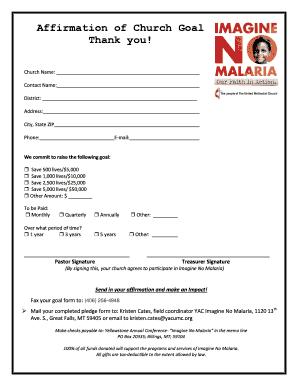 Fillable Online Affirmation of Church Goal Fax Email Print - pdfFiller