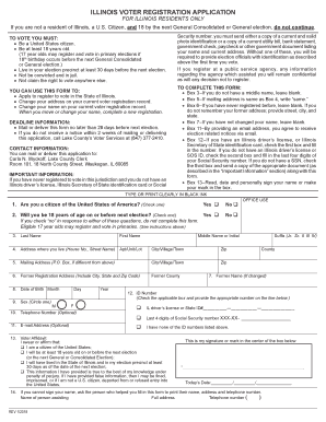 Fillable Online ILLINOIS VOTER REGISTRATION APPLICATION ... Fax Email ...