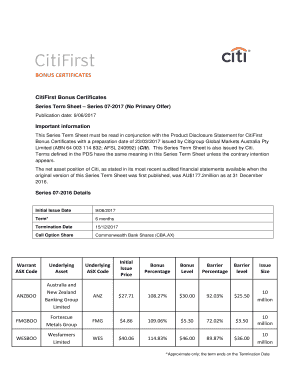 Fillable Online bonus certificates - ASX Fax Email Print - pdfFiller