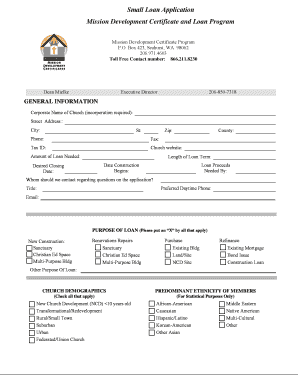 Fillable Online Small Loan Application Fax Email Print - pdfFiller