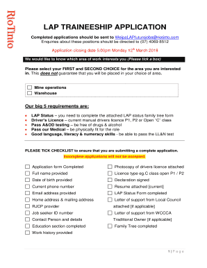 Fillable Online LAP TRAINEESHIP APPLICATION Fax Email Print - pdfFiller