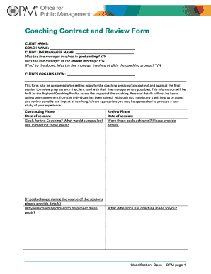 Fillable Online Coaching Contract and Review Form Fax Email Print ...