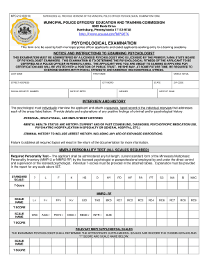 Fillable Online Psychological Examination Form Fax Email Print - pdfFiller