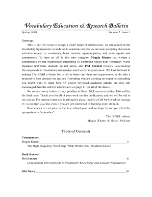 Fillable Online Vocabulary Education & Research Bulletin - JALT ...