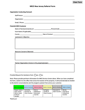 Fillable Online NRCS New Jersey Referral Form Fax Email Print - pdfFiller