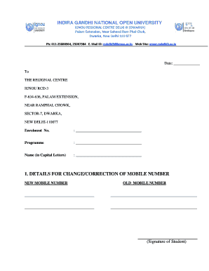 Fillable Online rcdelhi3 ignou ac rcdelhi3 Fax Email Print - pdfFiller