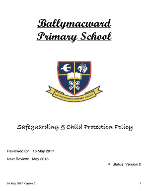 Fillable Online Safeguarding & Child Protection - Ballymacward Primary ...