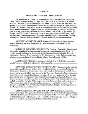 Fillable Online Exhibit B TEMPORARY CONSTRUCTION EASEMENT The ... Fax ...