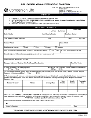 Fillable Online Claim Form Generic-Supplemental Medical - USE - v02-01 ...
