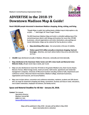Fillable Online ADVERTISE in the 2018-19 Downtown Madison Map & Guide ...