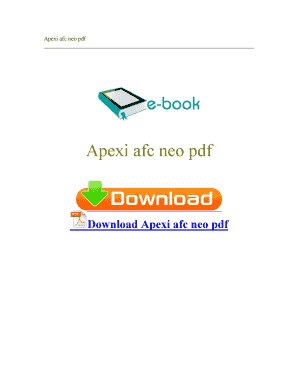 Fillable Online Apexi afc neo pdf Fax Email Print - pdfFiller