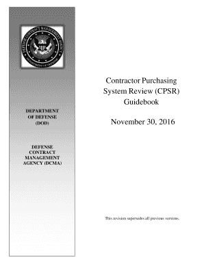 Fillable Online CPSR - Defense Contract Management Agency Fax Email ...