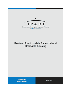 Fillable Online IPART's Review of Social and Affordable Housing Rent ...