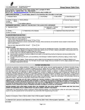 Fillable Online Group Cancer Claim Form Fax Email Print - pdfFiller