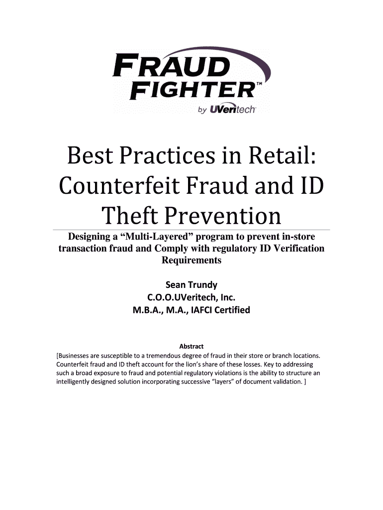 Fillable Online Best Practices in Retail: Counterfeit Fraud and ID ...