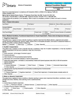Fillable Online Medical Condition Report. Medical Condition Report Fax ...