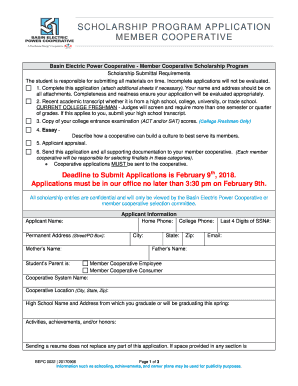 Fillable Online Scholarship Program Application - Redwood Electric Cooperative Fax Email Print ...
