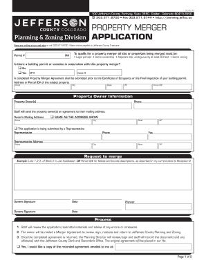 Fillable Online Property Merger Application Fax Email Print - pdfFiller