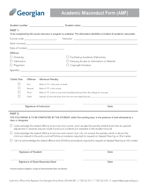 Fillable Online Academic Misconduct Form (AMF) Fax Email Print - pdfFiller
