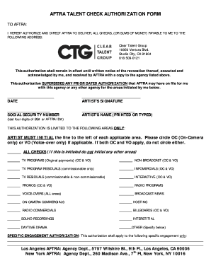 Fillable Online TO AFTRA: Fax Email Print - pdfFiller