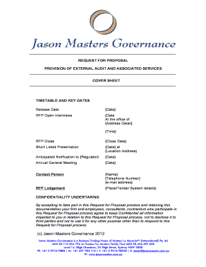 Fillable Online External Audit Tender - Template. 2012docx Fax Email ...