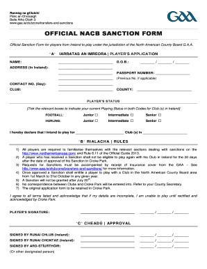 Fillable Online official nacb sanction form - Donegal GAA Fax Email ...