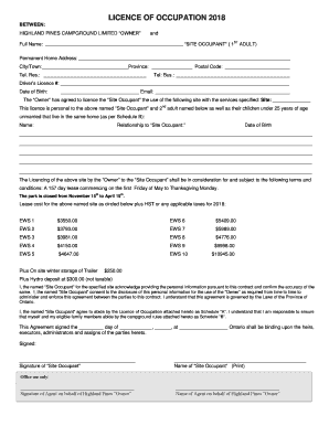 Fillable Online License of Occupation Fax Email Print - pdfFiller