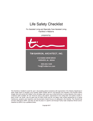 Fillable Online Life Safety Checklist Fax Email Print - pdfFiller