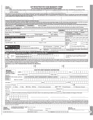 Fillable Online SIP REGISTRATION CUM MANDATE FORM - ICICI Prudential ...