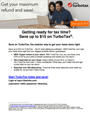 Fillable Online TurboTax Official Site: File Taxes Online, Tax Filing ...
