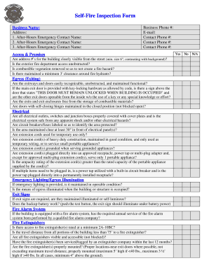 Fillable Online Self-Fire Inspection Form.doc Fax Email Print - pdfFiller