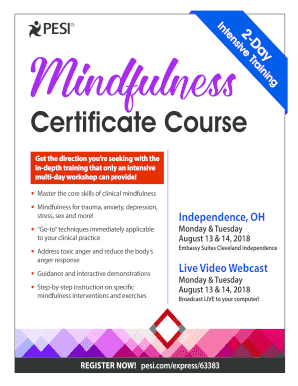 Fillable Online Certificate Course - PESI Fax Email Print - pdfFiller