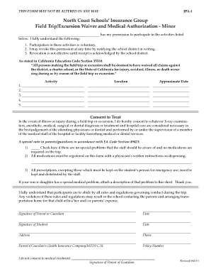 Fillable Online JPA 1 Waiver Form Fax Email Print - pdfFiller