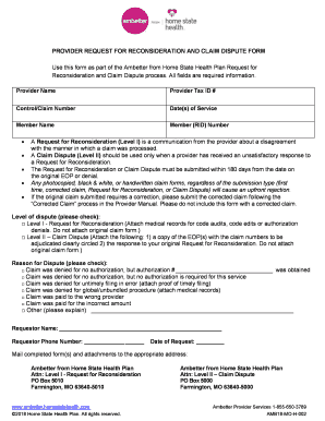 Fillable Online ambetter reconsideration form Fax Email Print - pdfFiller