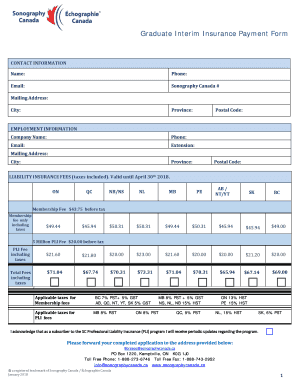 Fillable Online Graduate Interim Insurance Payment Form Fax Email Print ...