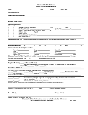 Fillable Online Middlesex School Health Record Fax Email Print - pdfFiller
