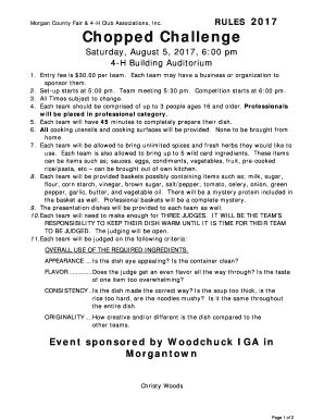 Fillable Online Chopped Challenge - Morgan County Fair Fax Email Print ...