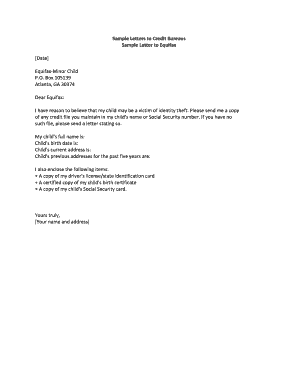 Fillable Online Sample Letters To Credit Bureaus To Remove From Credit ...